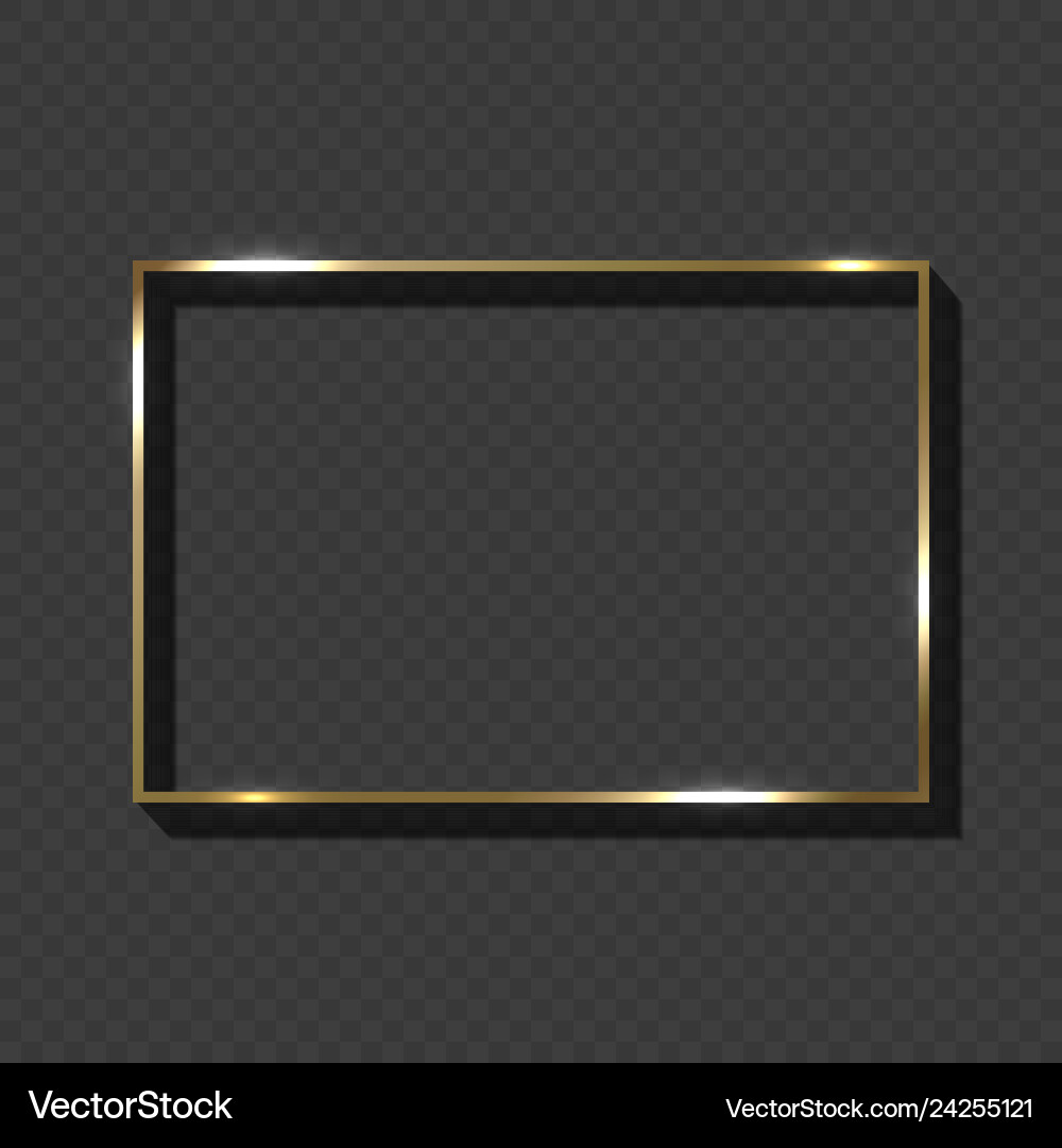 Gold frame with shiny borders Royalty Free Vector Image