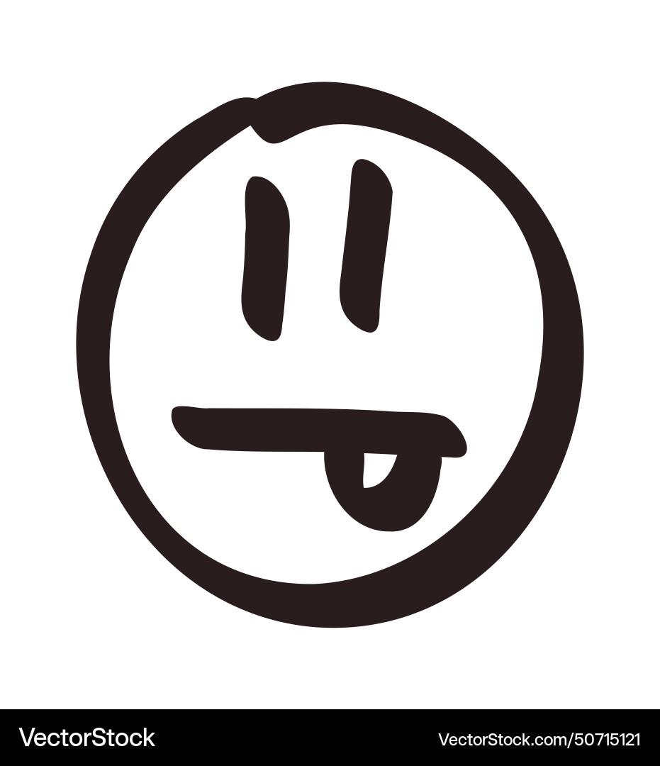 Hand drawn smile doodle emotion face freehand Vector Image
