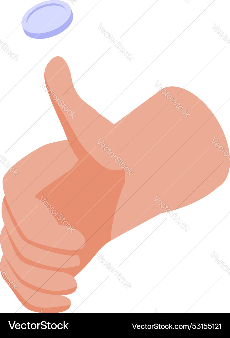Hand flipping a coin to make a decision Royalty Free Vector