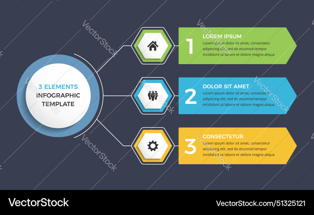 Infographic template - 3 options Royalty Free Vector Image