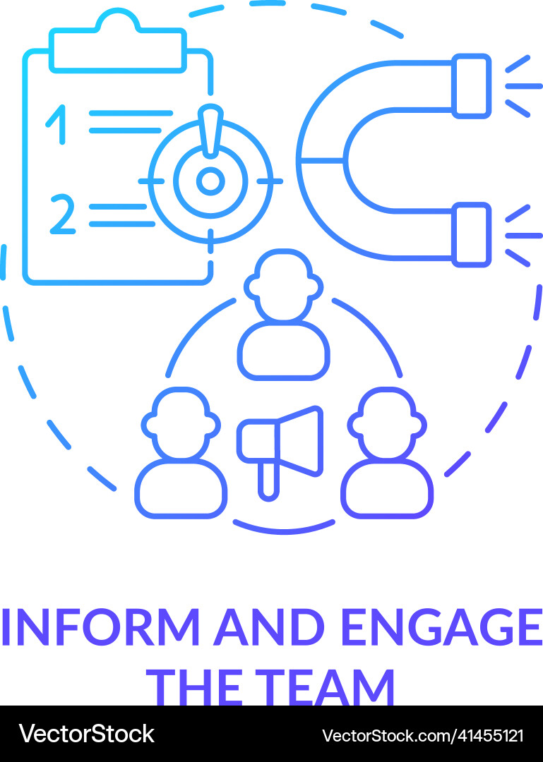 Inform and engage team blue gradient concept icon Vector Image