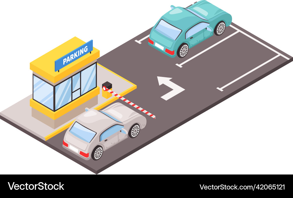 Isometric parking zone Royalty Free Vector Image