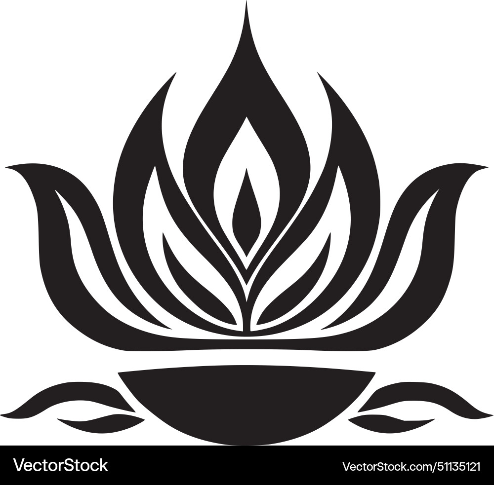 Lotus flower - minimalist and simple silhouette Vector Image