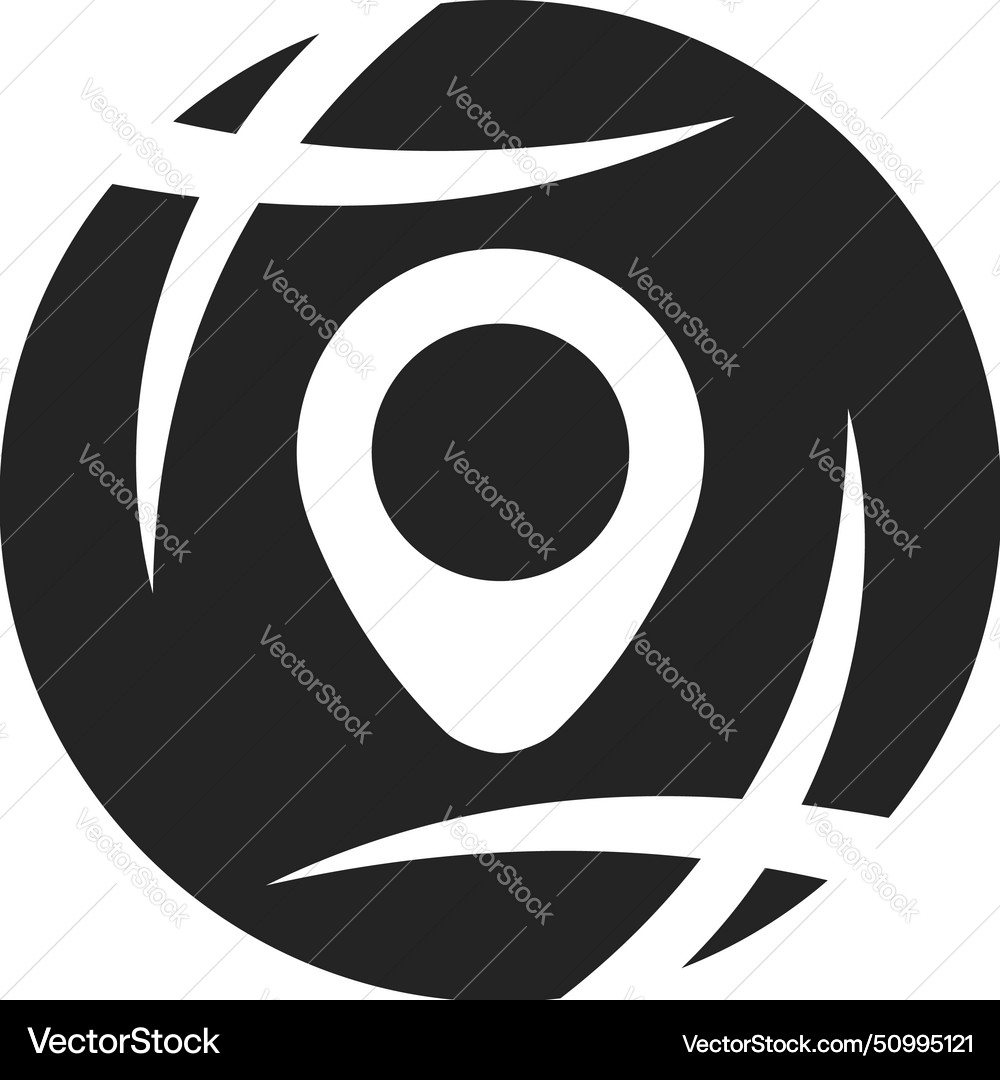 Map pin location logo template isolated brand Vector Image