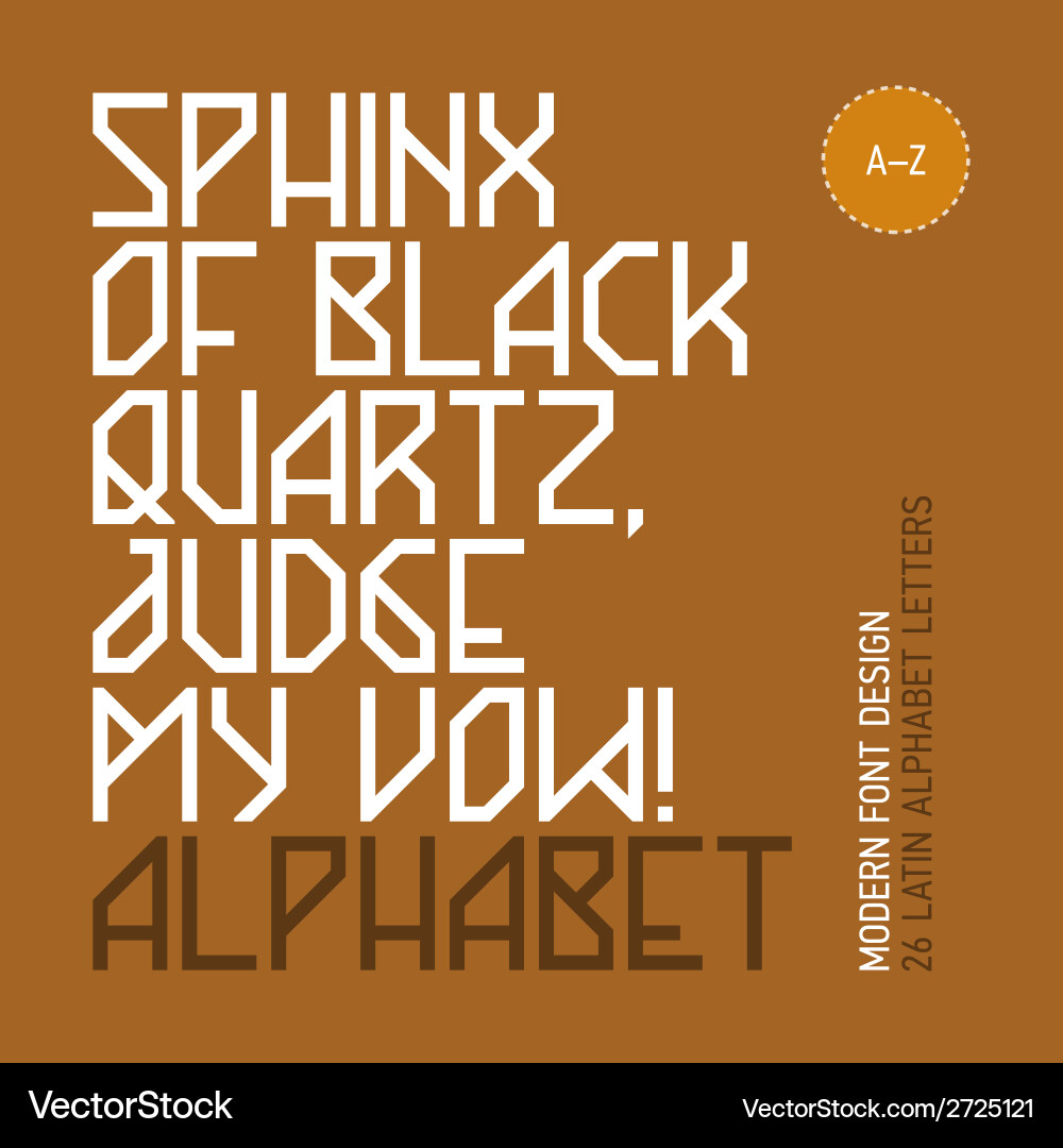 Quartz Font - Geometric Typography Royalty Free Vector Image