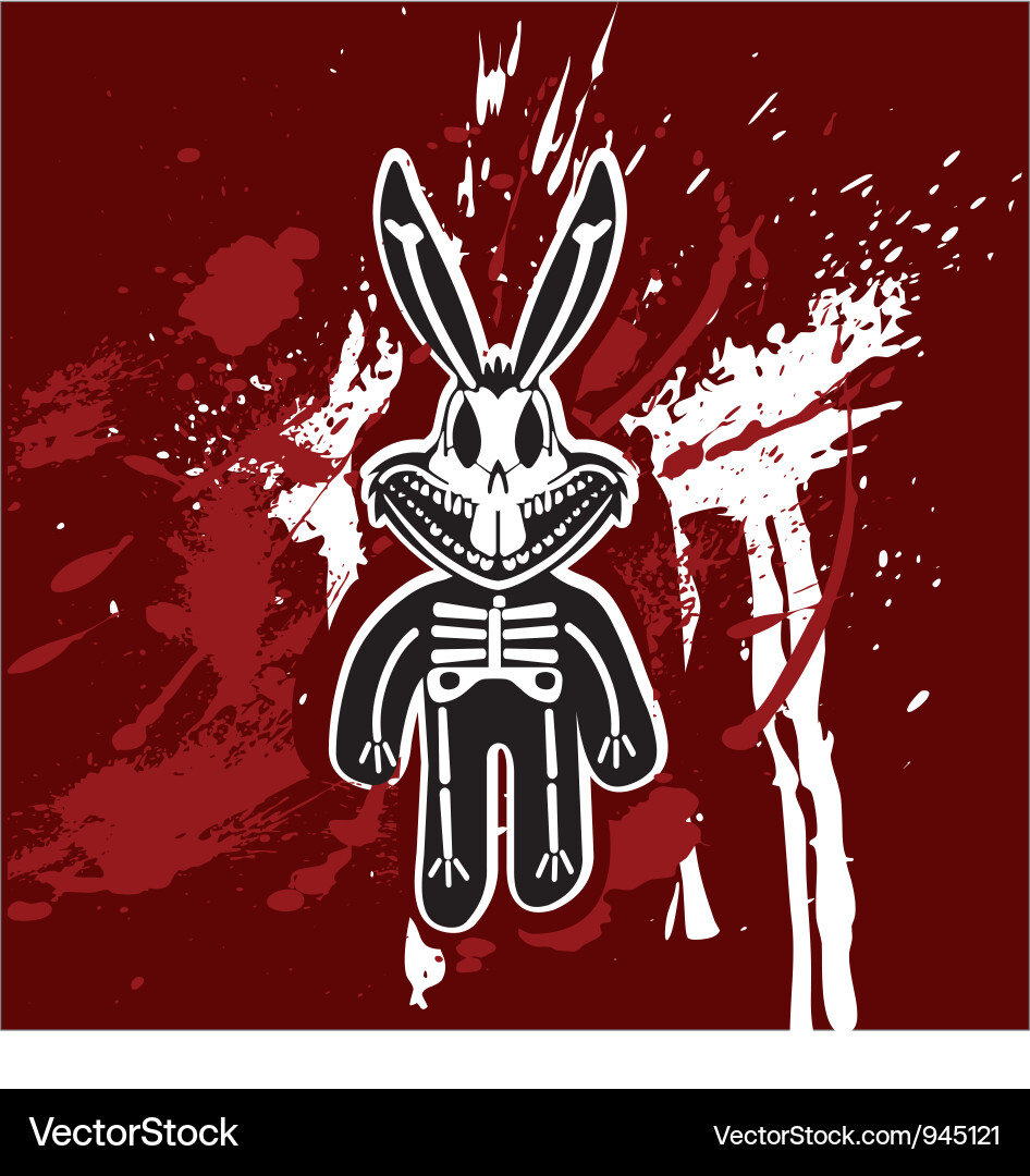 Rabbit skeleton Royalty Free Vector Image - VectorStock