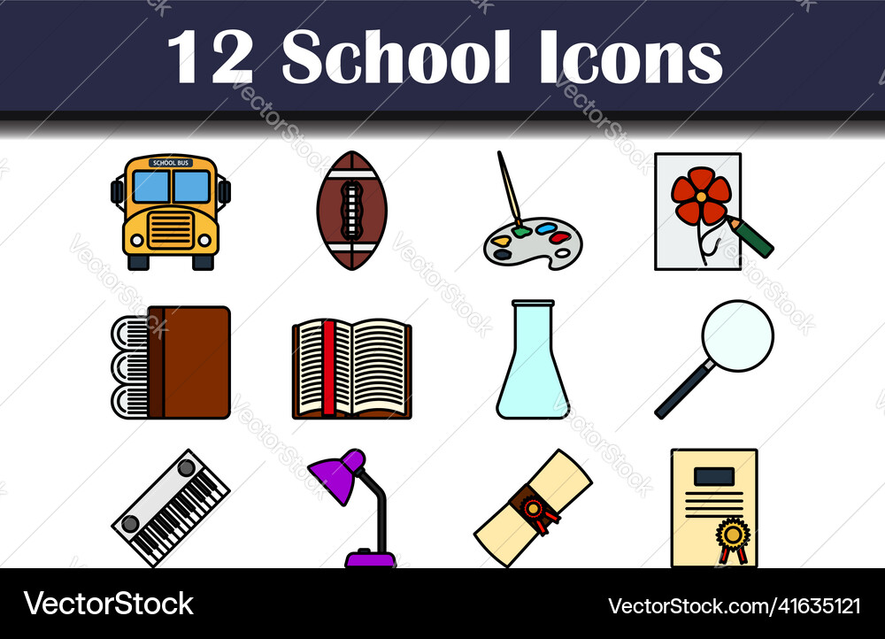 School icon set Royalty Free Vector Image - VectorStock