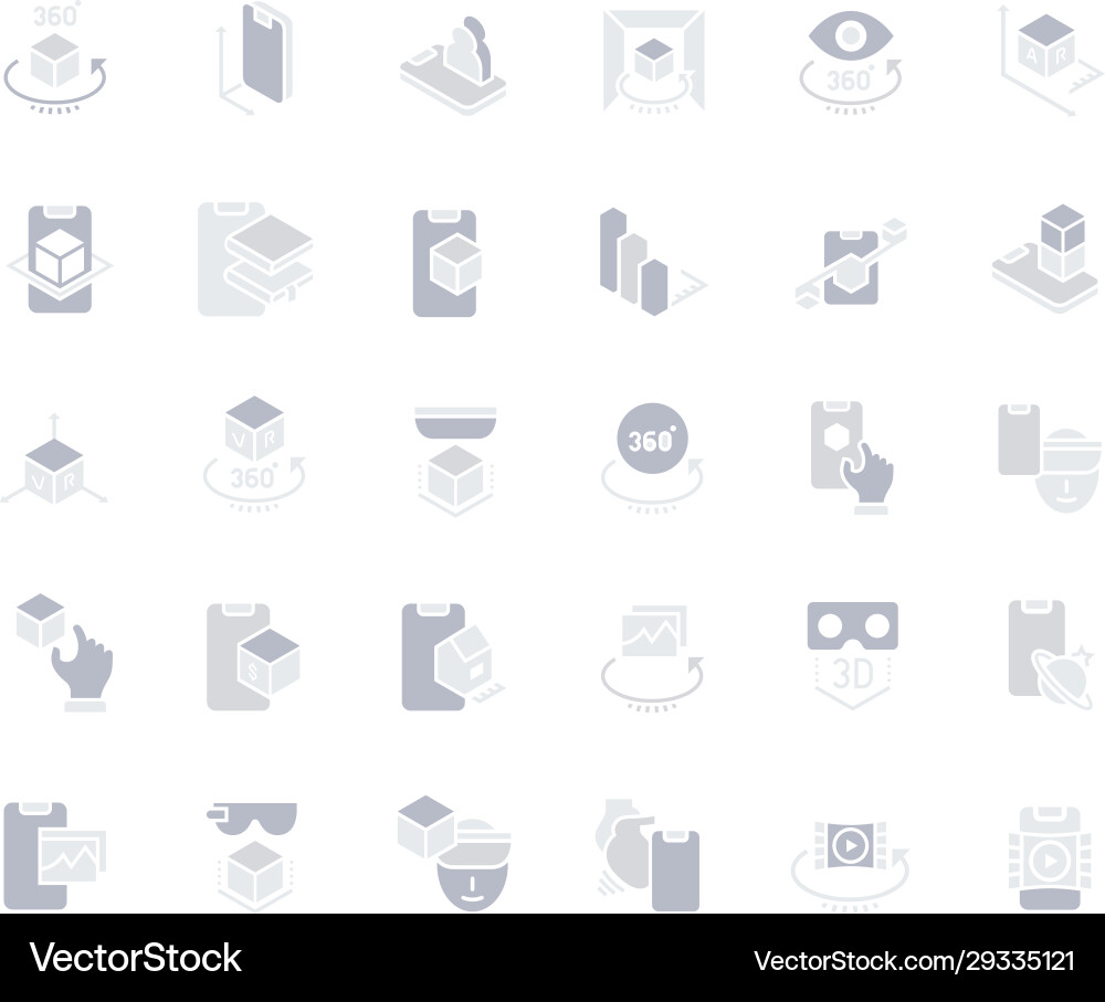 Set simple icons vr and ar Royalty Free Vector Image