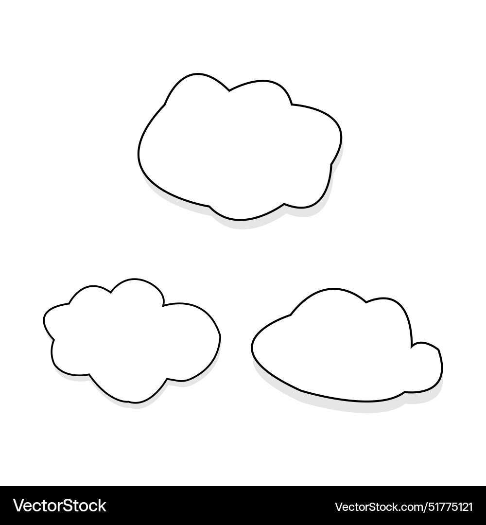 Simple outline clouds icon black line Royalty Free Vector