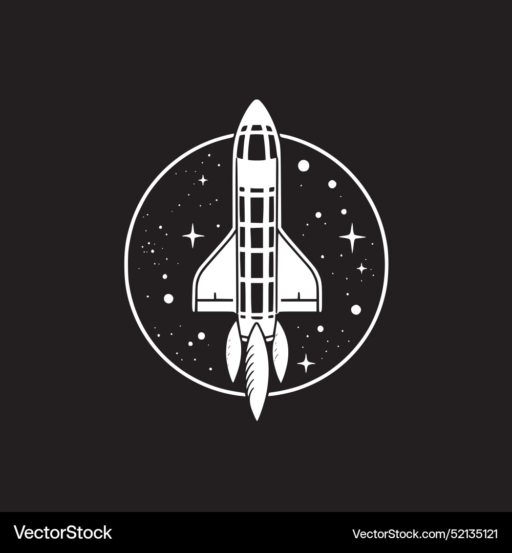 Space - minimalist and flat logo Royalty Free Vector Image