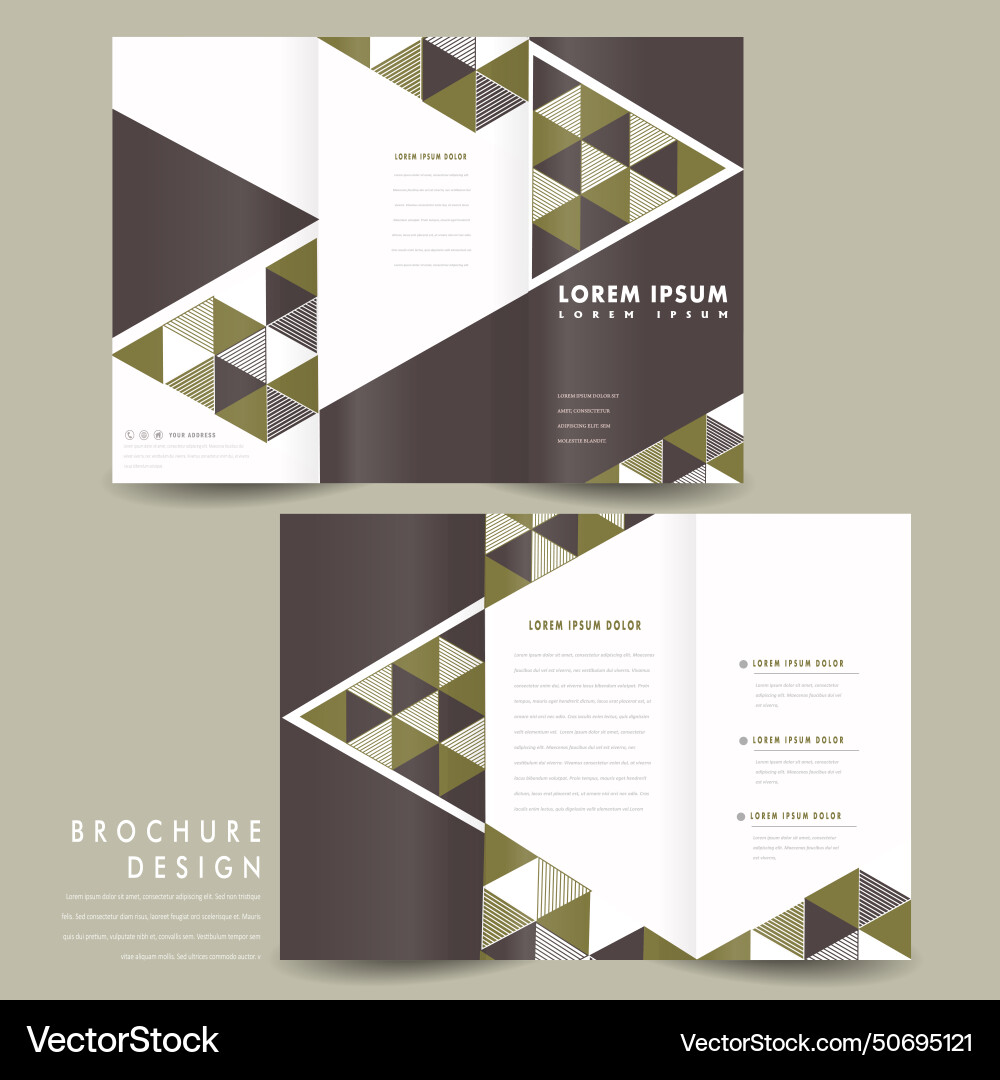 Trendy tri-fold template design Royalty Free Vector Image