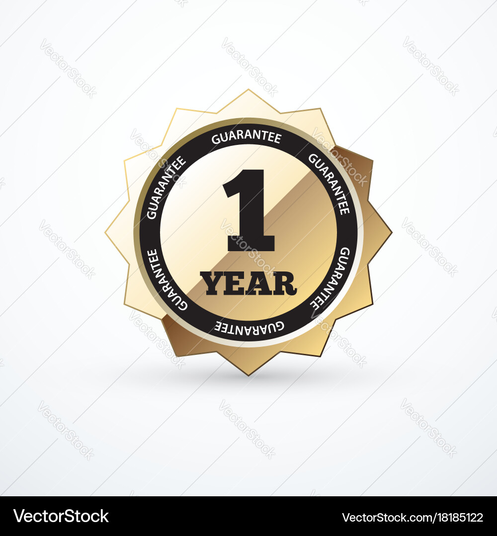 1 year guarantee gold sign Royalty Free Vector Image 1 year guarantee gold sign Royalty Free Vector Image