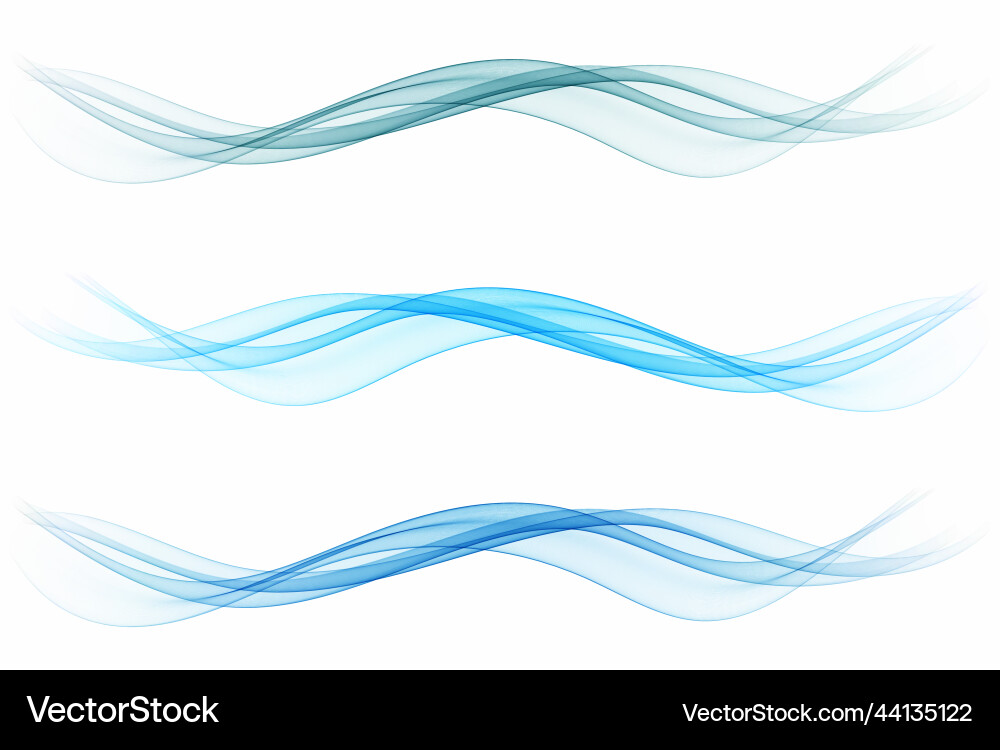 Abstract Blue Wave Collection Royalty Free Vector Image