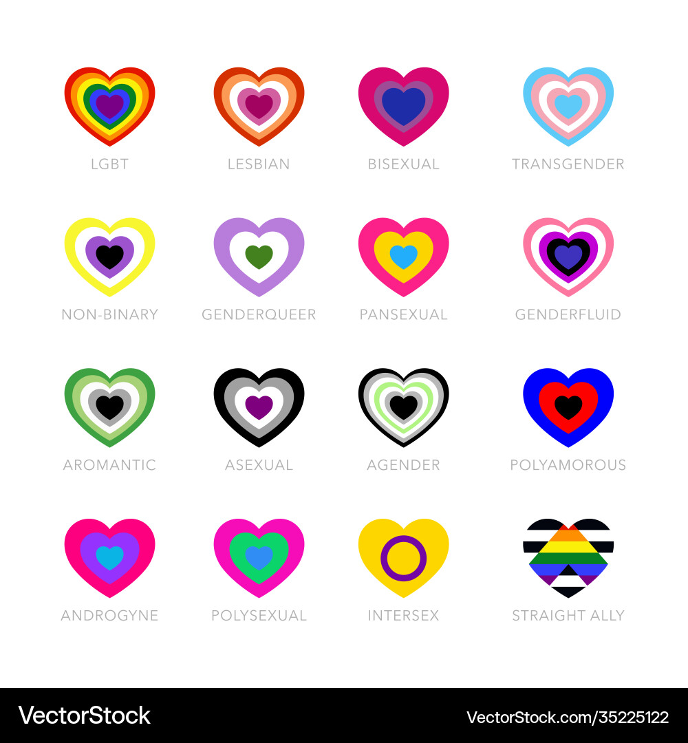 LGBTQ Pride Flag Set Royalty Free Vector Image