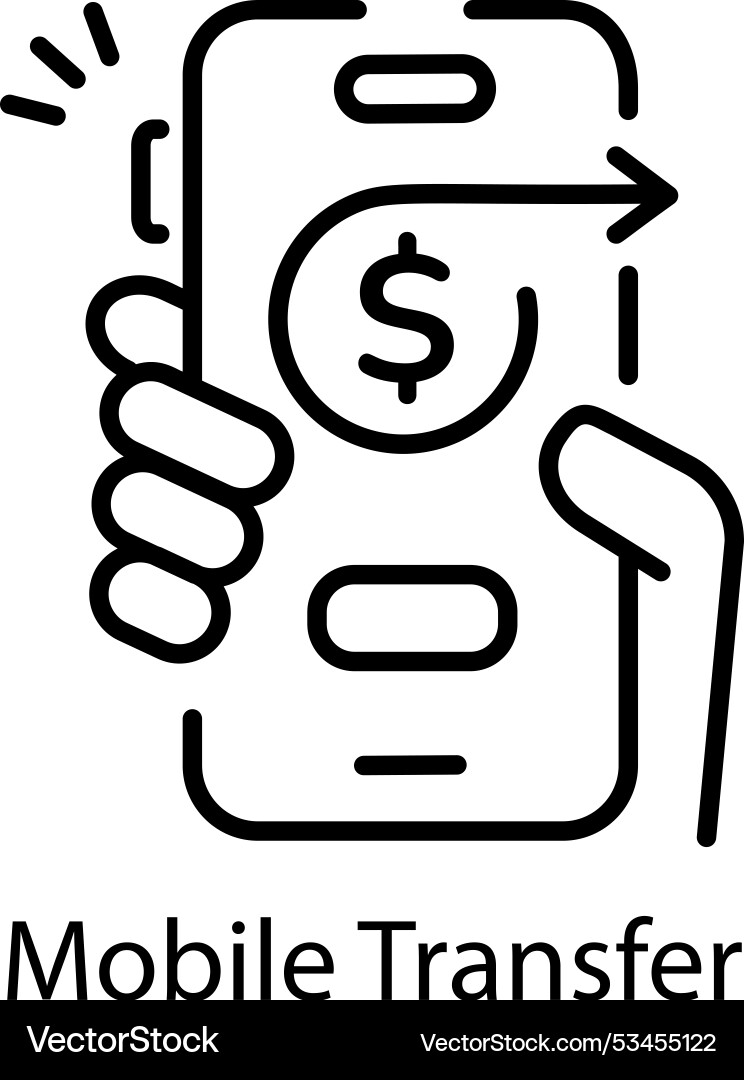 Mobile transfer Royalty Free Vector Image - VectorStock
