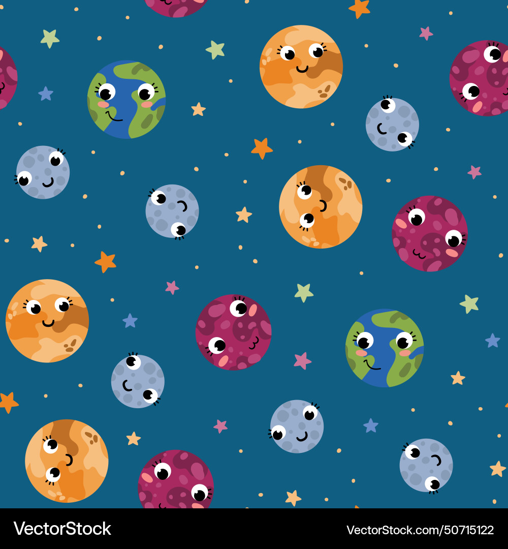 Space seamless pattern Royalty Free Vector Image