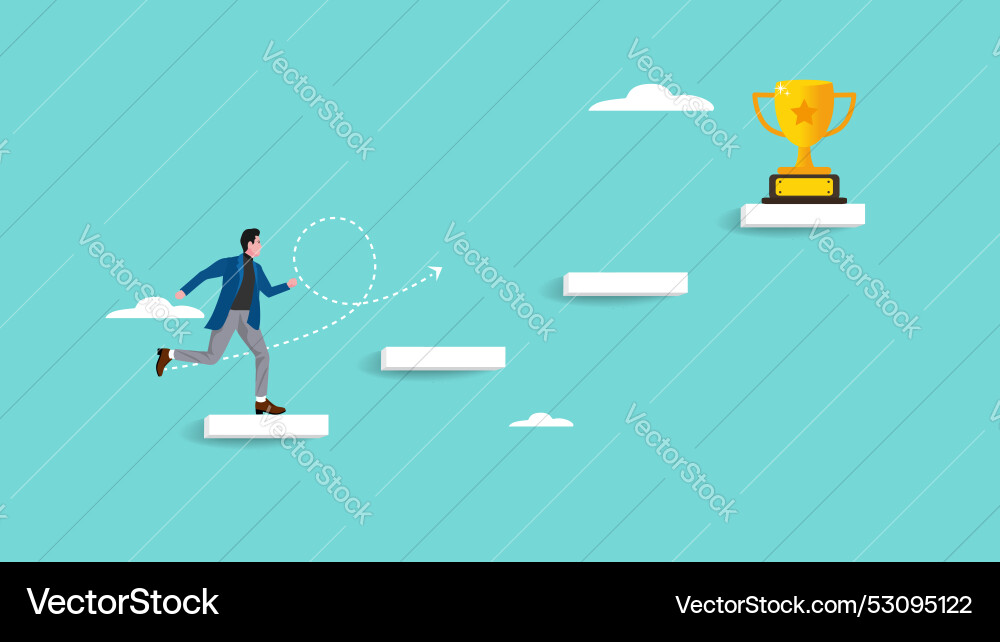 Stairway to victory or success career path Vector Image