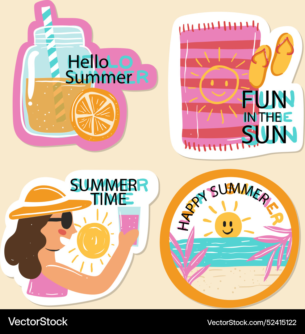 Summer labels collection Royalty Free Vector Image
