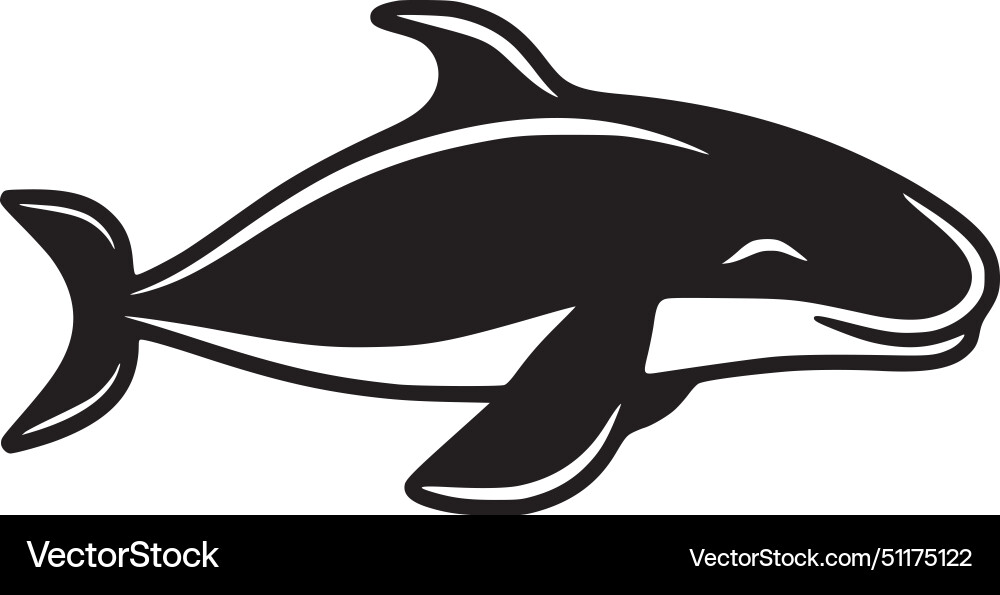 Whale - minimalist and flat logo Royalty Free Vector Image