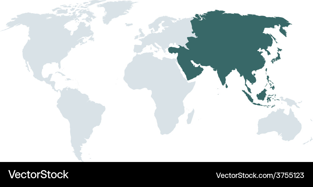 Asia World Map Royalty Free Vector Image - VectorStock