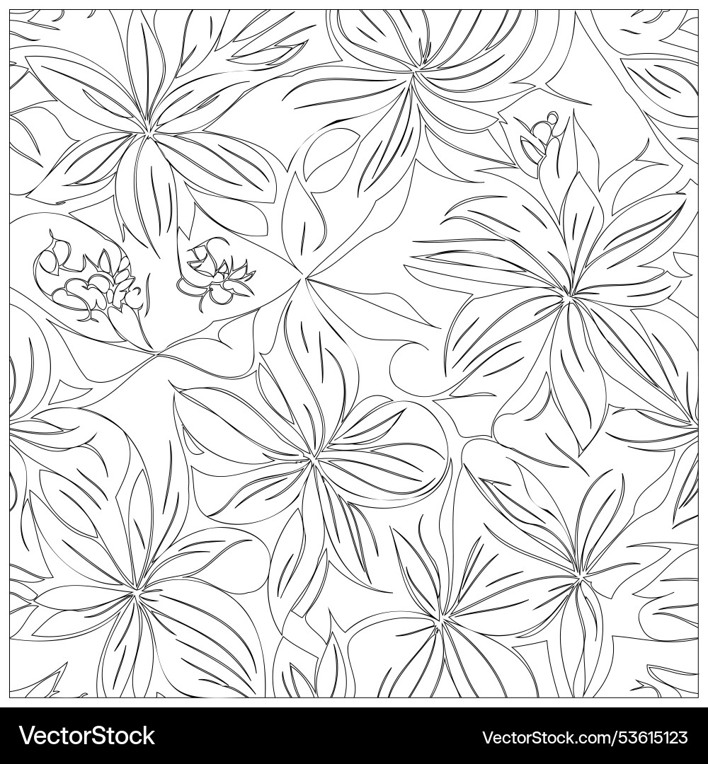 Cempaka Blumenmuster Umriss Skizze Lizenzfreies Vektorbild