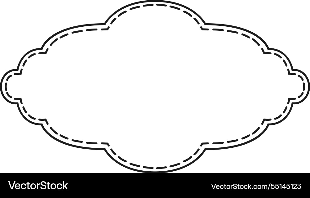 Decorative cloud shaped frame with a dotted line Vector Image