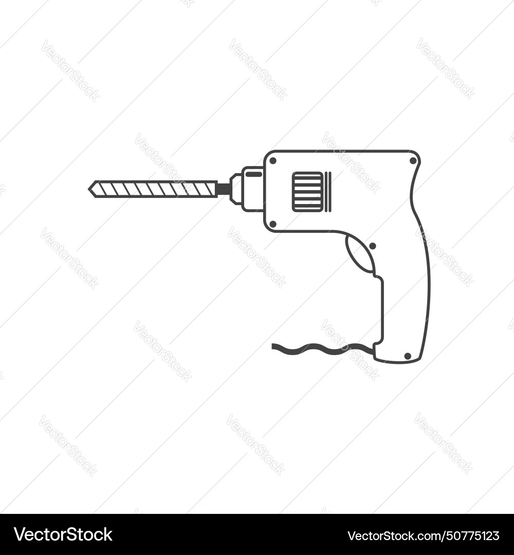 Electric hand drill with bit Royalty Free Vector Image