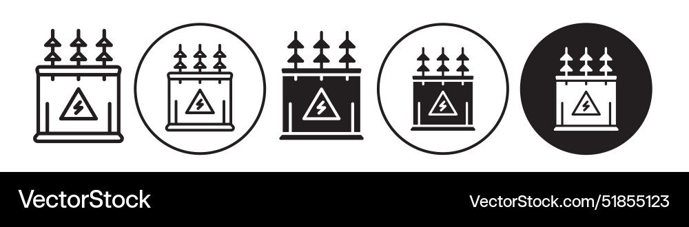Electric transformer icon set collection for web Vector Image