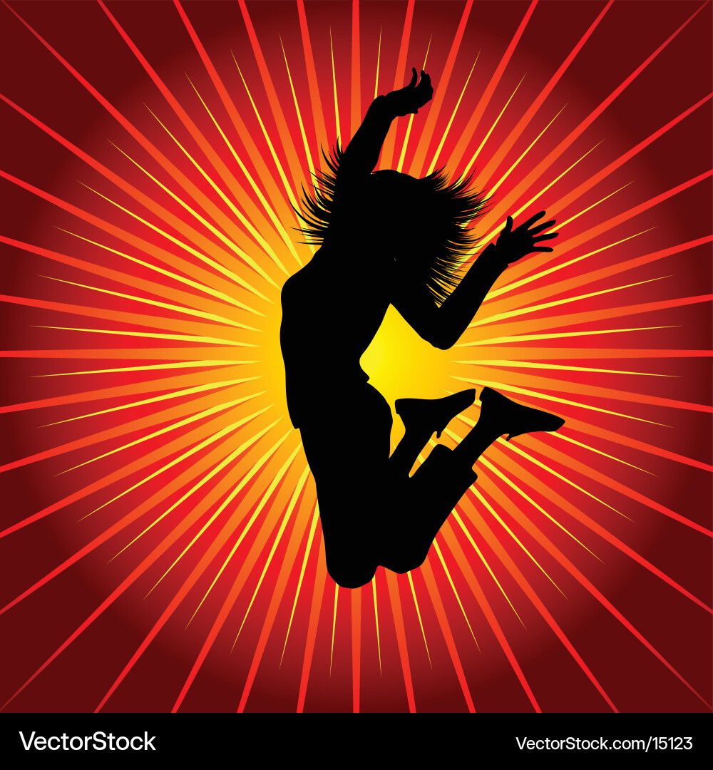 Jumping female Royalty Free Vector Image - VectorStock