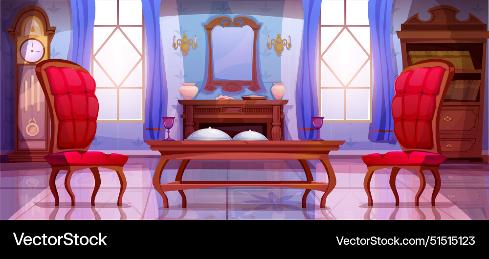 Living room interior in victorian style Royalty Free Vector