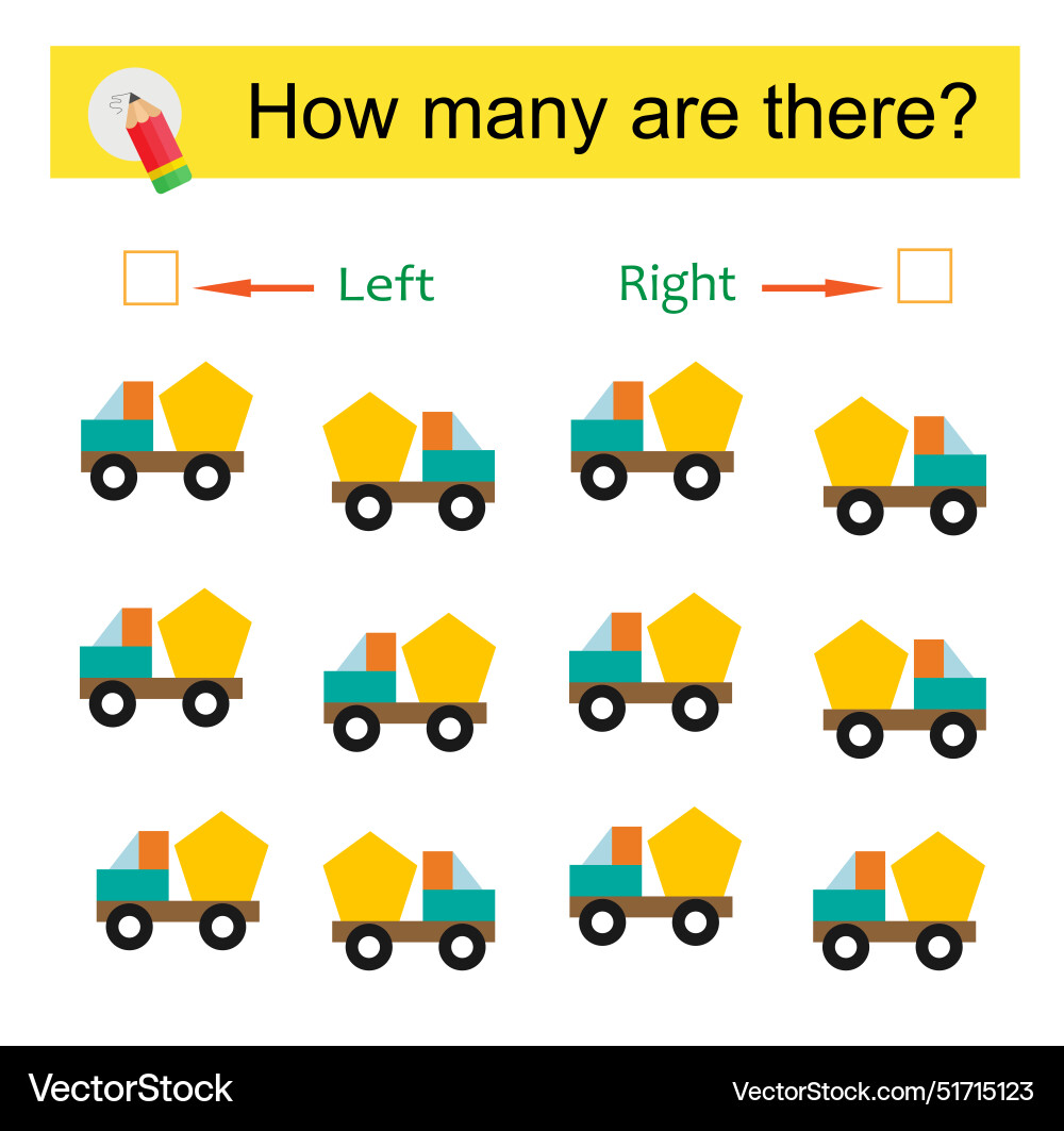 Math activity for kids developing numeracy Vector Image