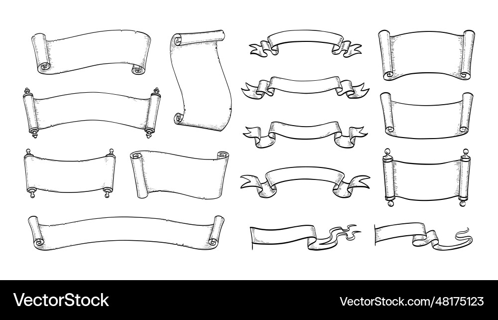 Ribbons and scrolls Royalty Free Vector Image - VectorStock