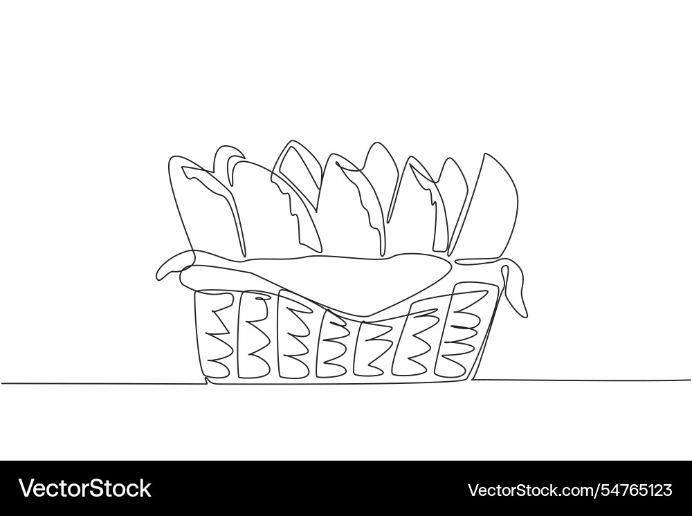Single one line drawing empanadas neatly arranged Vector Image