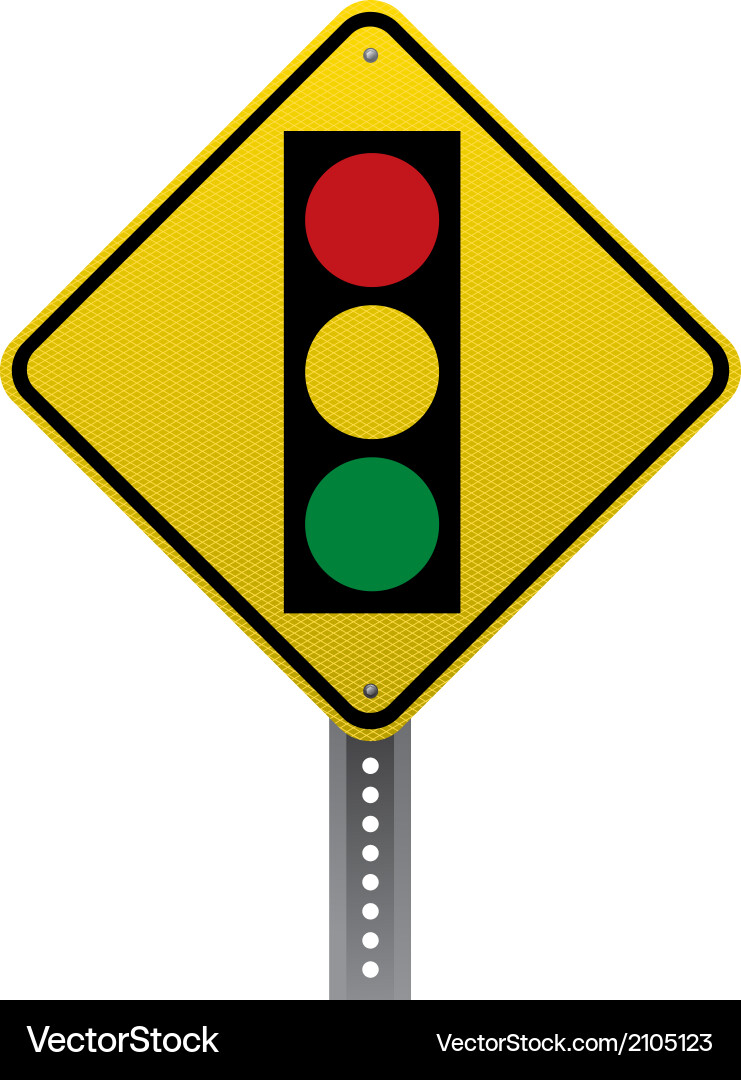 Traffic signal sign Royalty Free Vector Image - VectorStock