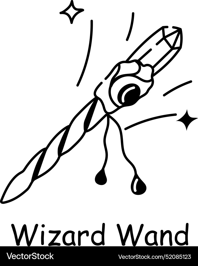 Wizard wand Royalty Free Vector Image - VectorStock