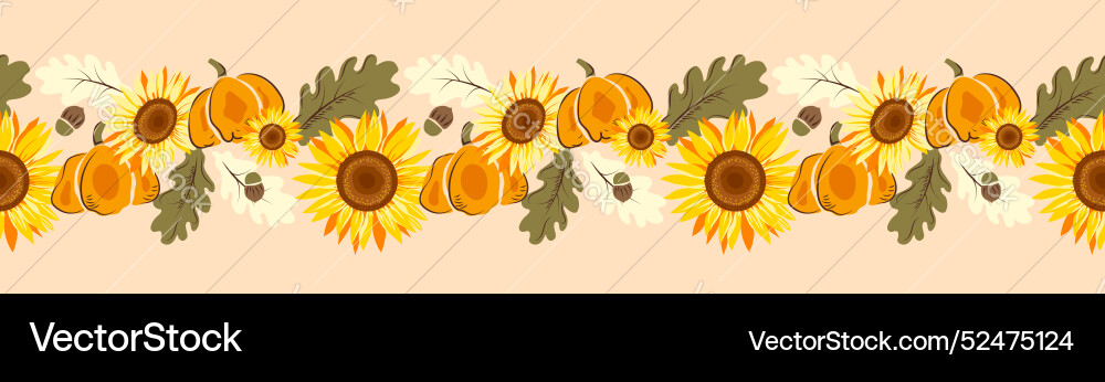 Autumn concept seamless border pattern with hand Vector Image
