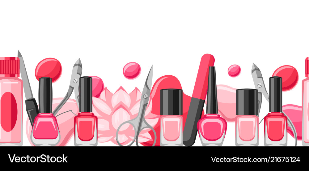 Banner with manicure tools Royalty Free Vector Image