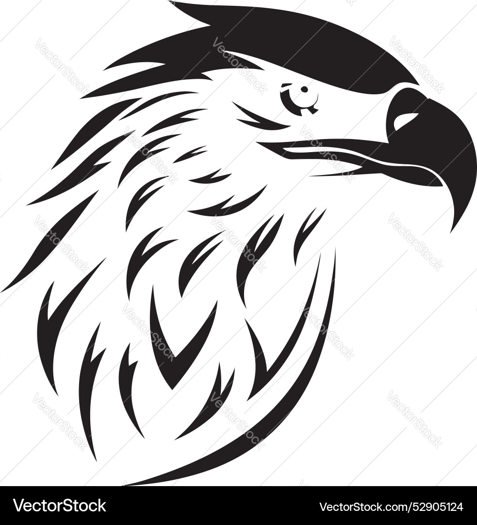 Black predator hawk logo a symbol of darkness Vector Image