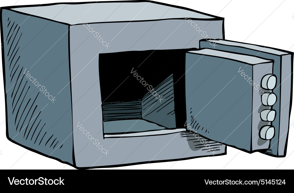 Cartoon Open Safe Royalty Free Vector Image - VectorStock