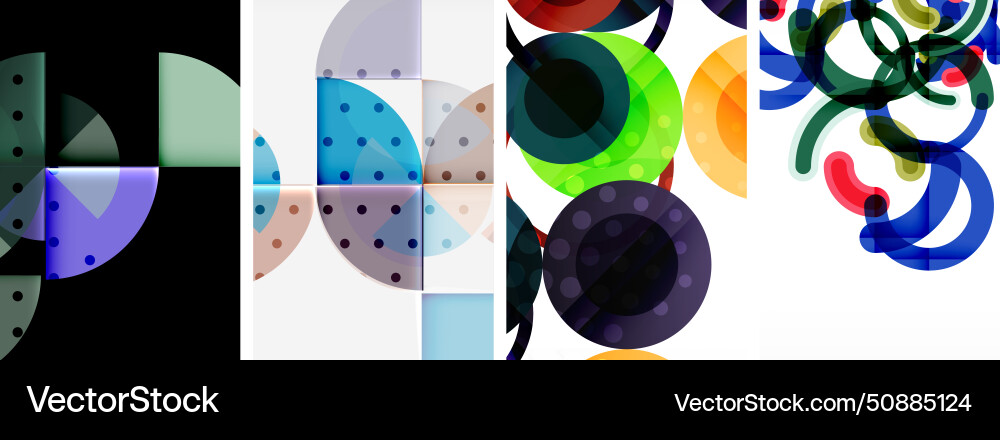 Charming geometric abstract posters mesmerizing Vector Image