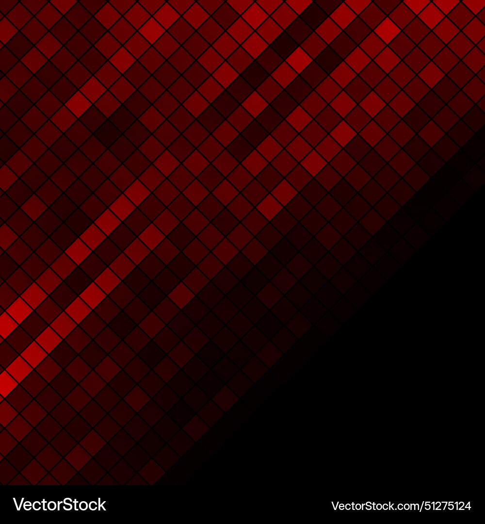Dark red glossy mosaic squares abstract geometry Vector Image