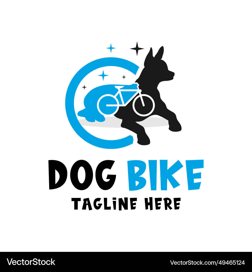 Dog bike logo Royalty Free Vector Image - VectorStock