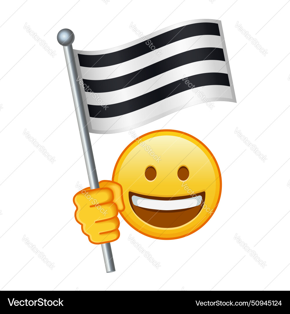 Emoji with straight pride flag large size Vector Image