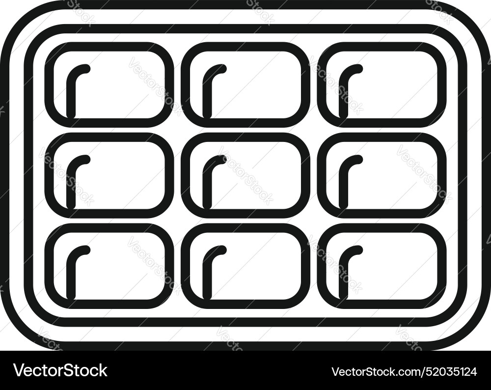 Empty ice cube tray waiting for water black Vector Image