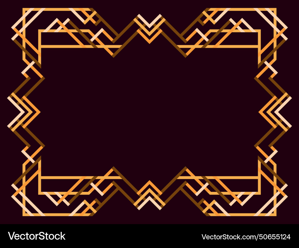 Frame for text in line art style deco Royalty Free Vector