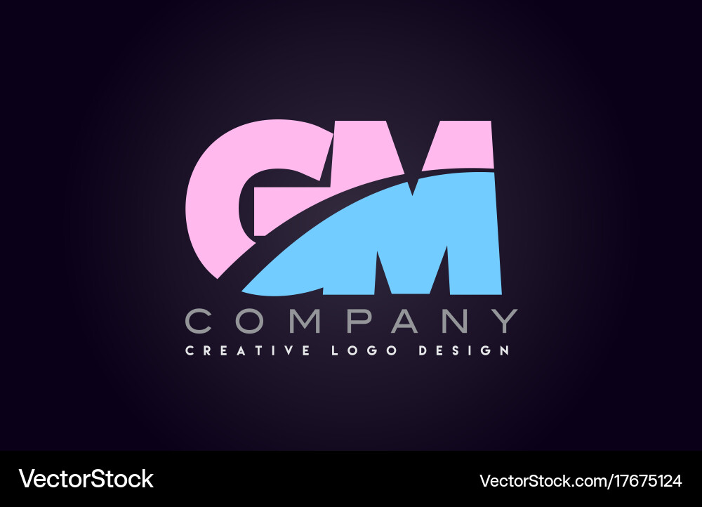 Gm alphabet letter join joined logo design Vector Image