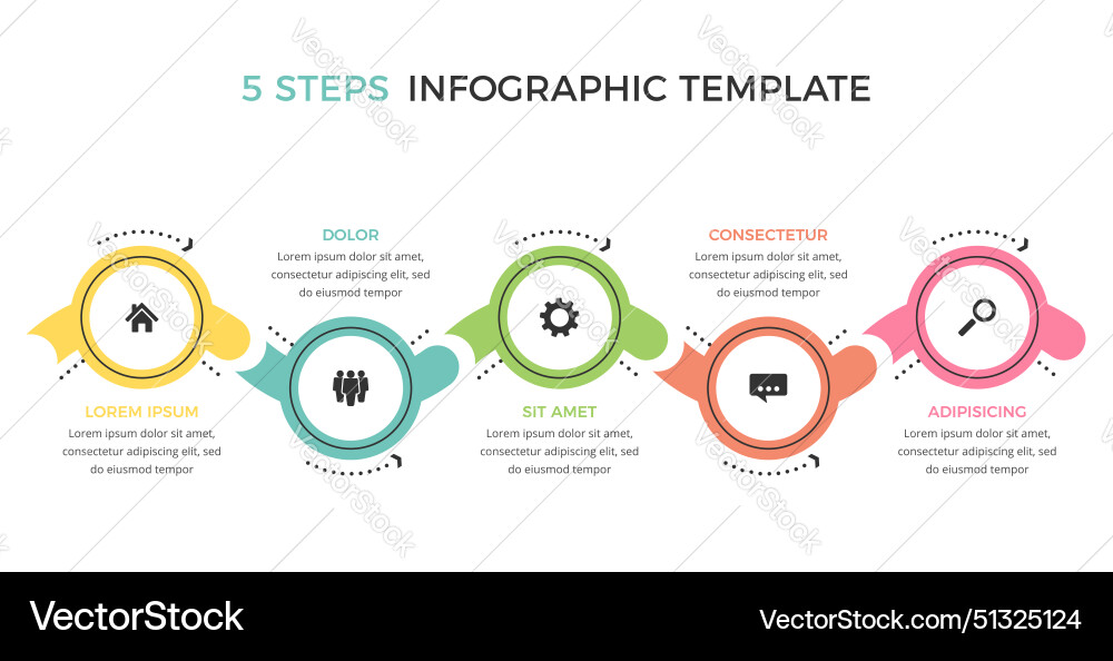 Infographic template - 5 parts Royalty Free Vector Image