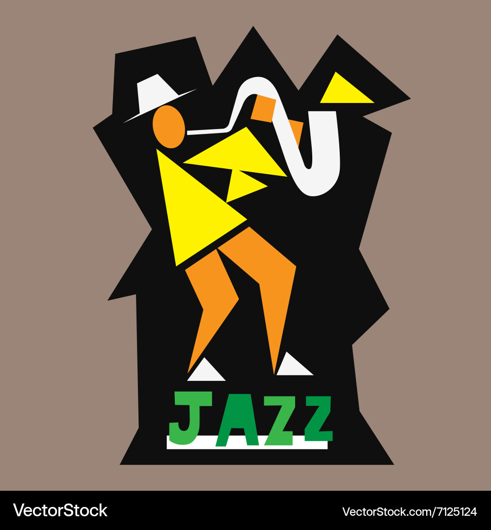 Jazz musician logo Royalty Free Vector Image - VectorStock