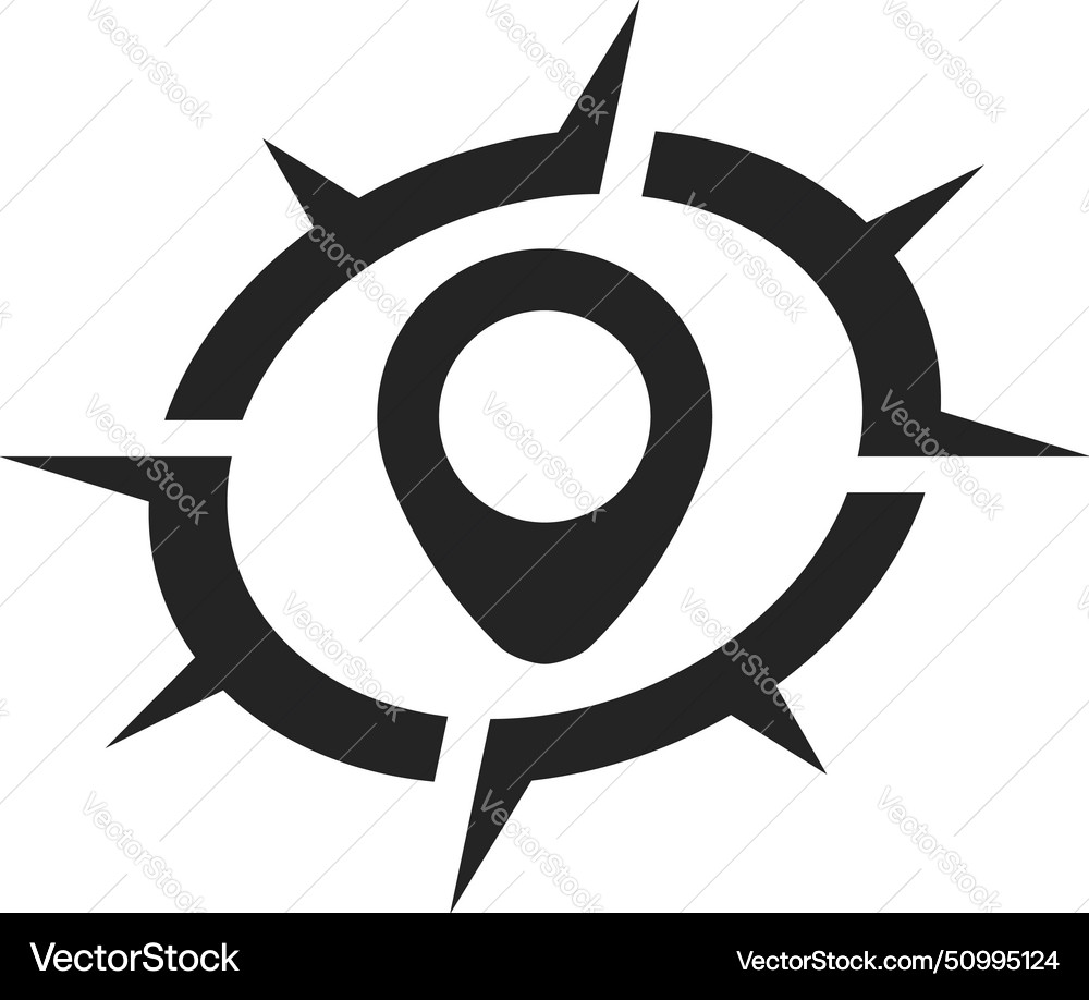 Map pin location logo template isolated brand Vector Image