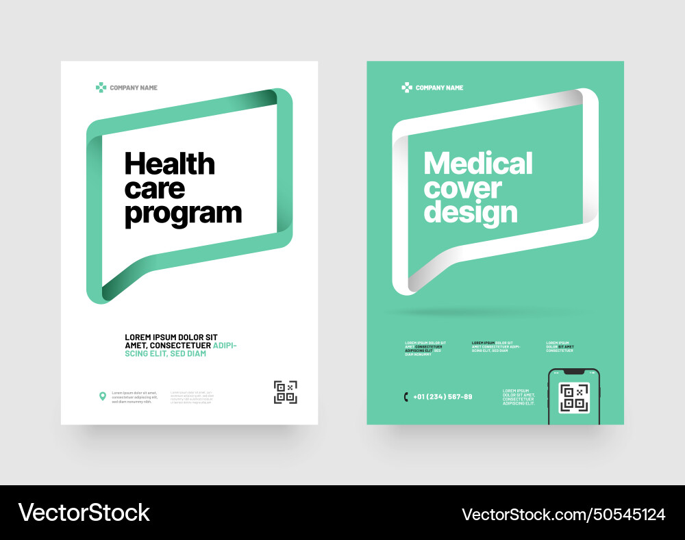 Medical program cover design with message Vector Image